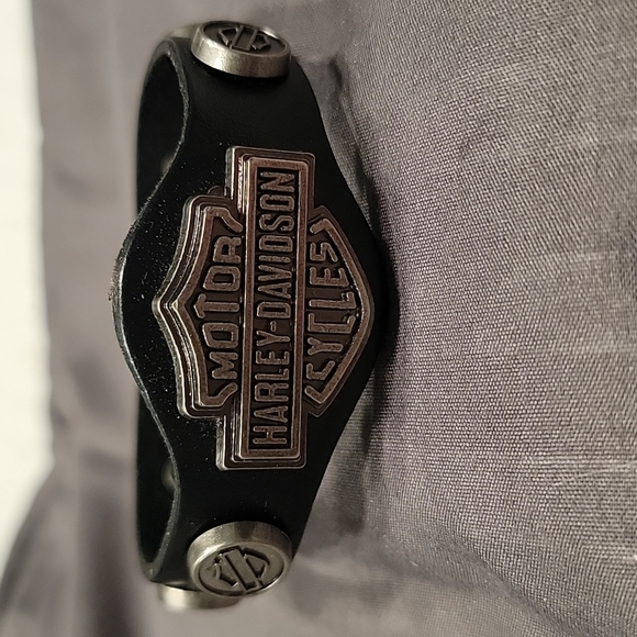 Harley-Davidson | Jewelry | Leather Harley Davidson Snap Bracelet ...